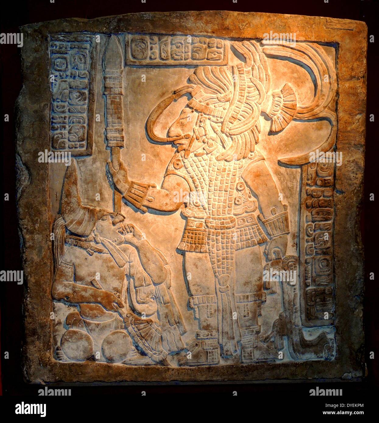 Limestone lintel mayan aztec lord bird jaguar captive power hi-res ...