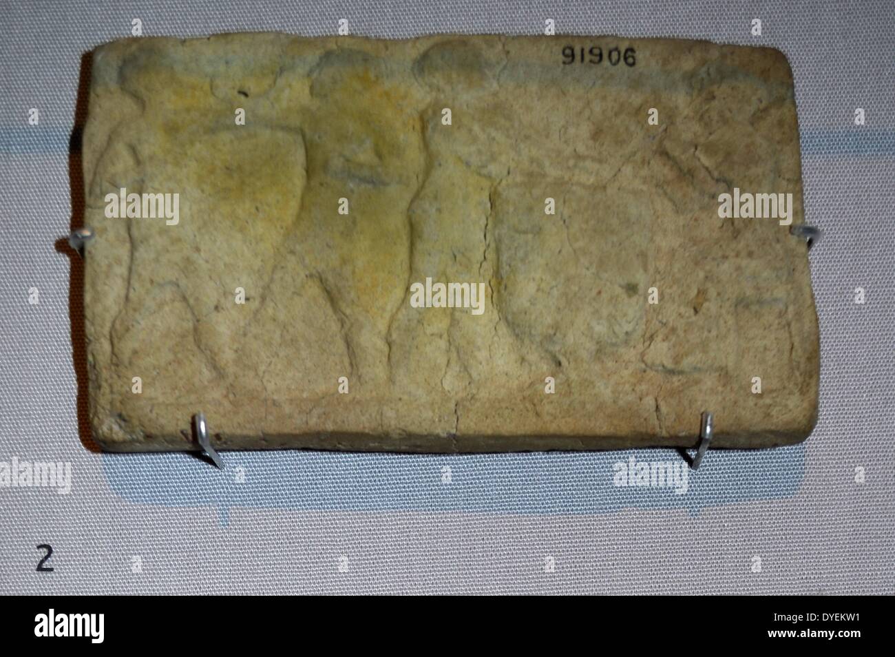 Limestone Wall Plaque of Two Men Boxing 1600 B.C. From Ur Stock Photo ...