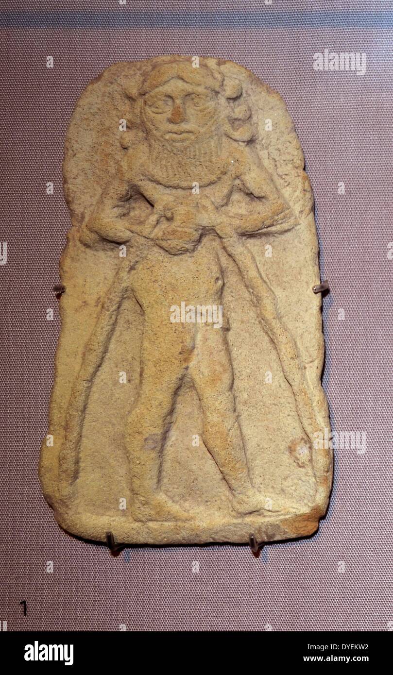 Limestone Wall Plaque of a Magical Spirit with Water Flowing from a ...