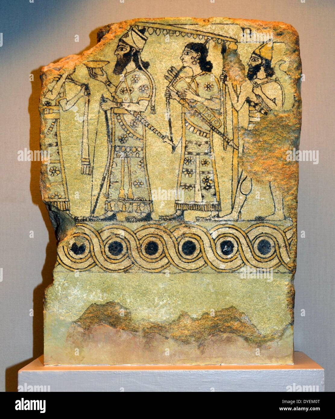 Neo-Assyrian Glazed Terracotta Tile 883 B.C. The tile depicts an ...