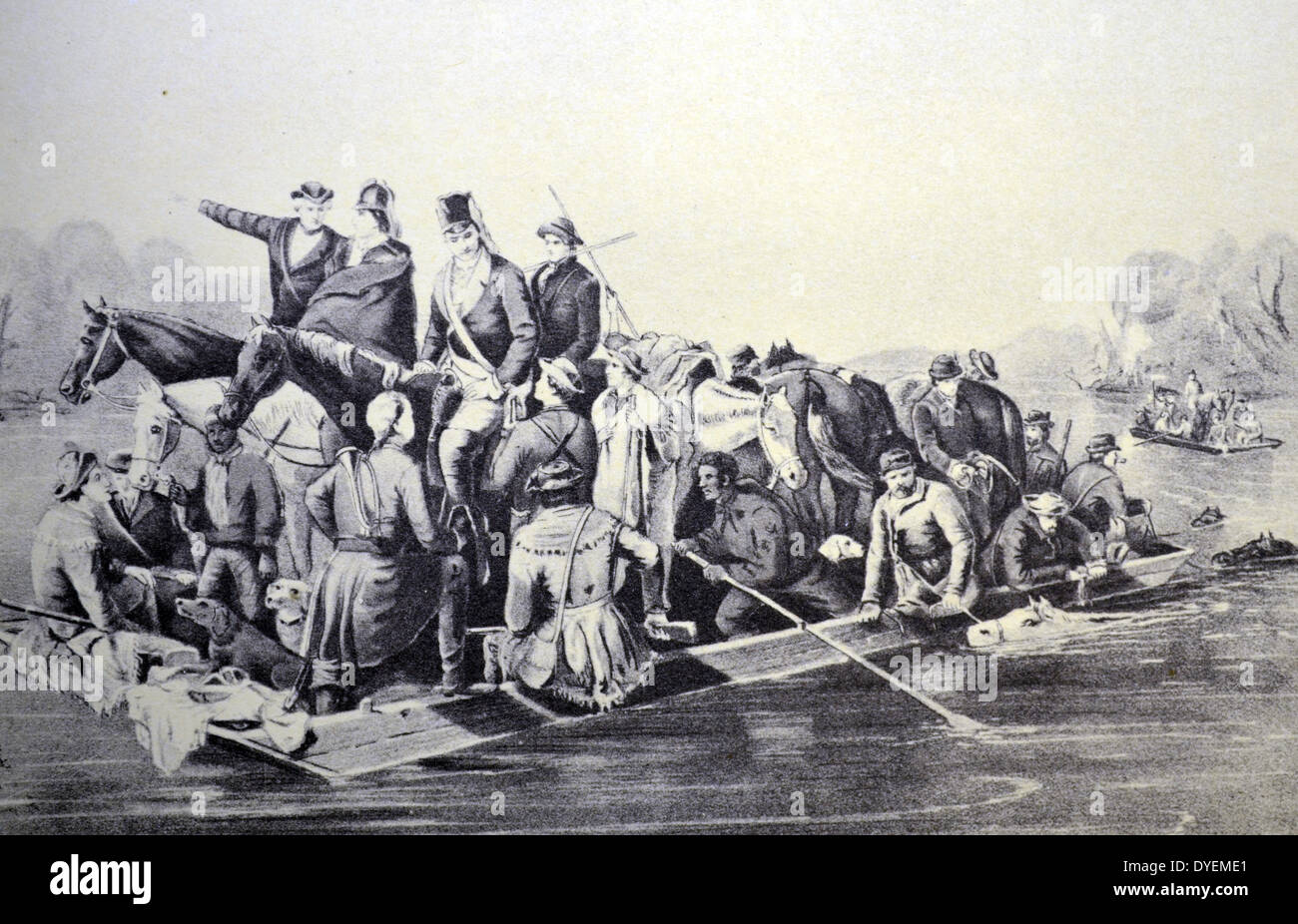 Currier & Ives Illustration 19th Century. Marion's Brigade Crossing the ...