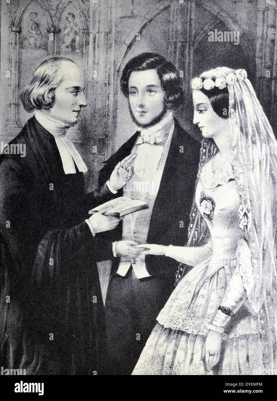 Currier & Ives Illustration 19th Century. The Marriage Stock Photo ...