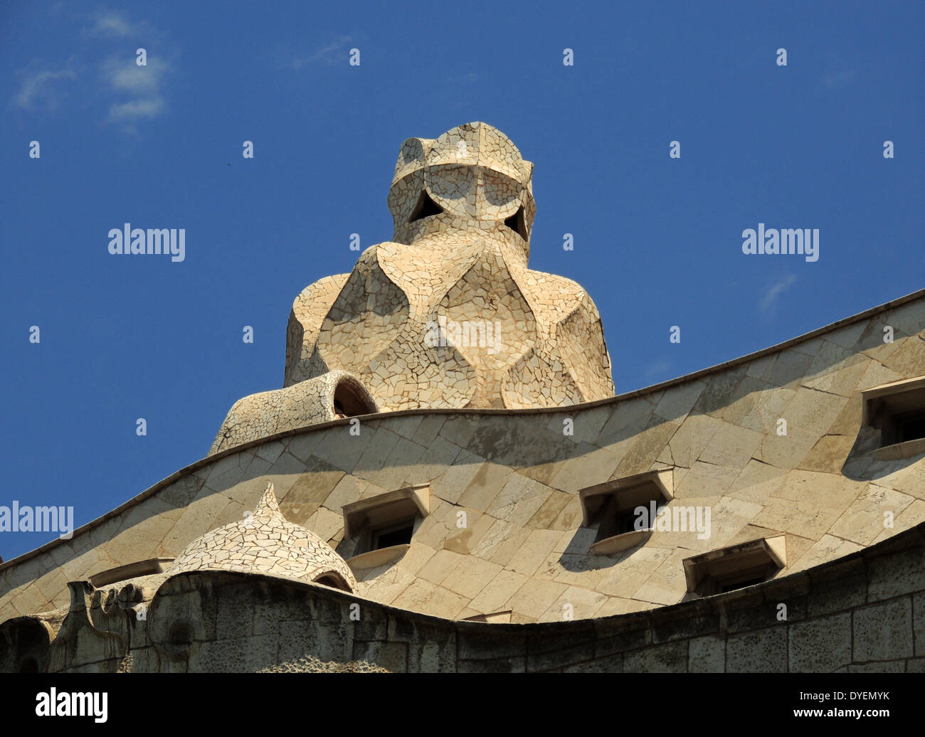 detail from the facade of Casa Milà known as La Pedrera (meaning the ...