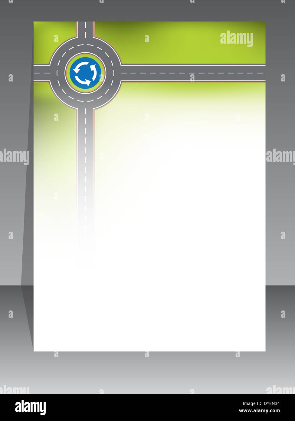 Abstract brochure design with road and traffic symbol Stock Photo - Alamy