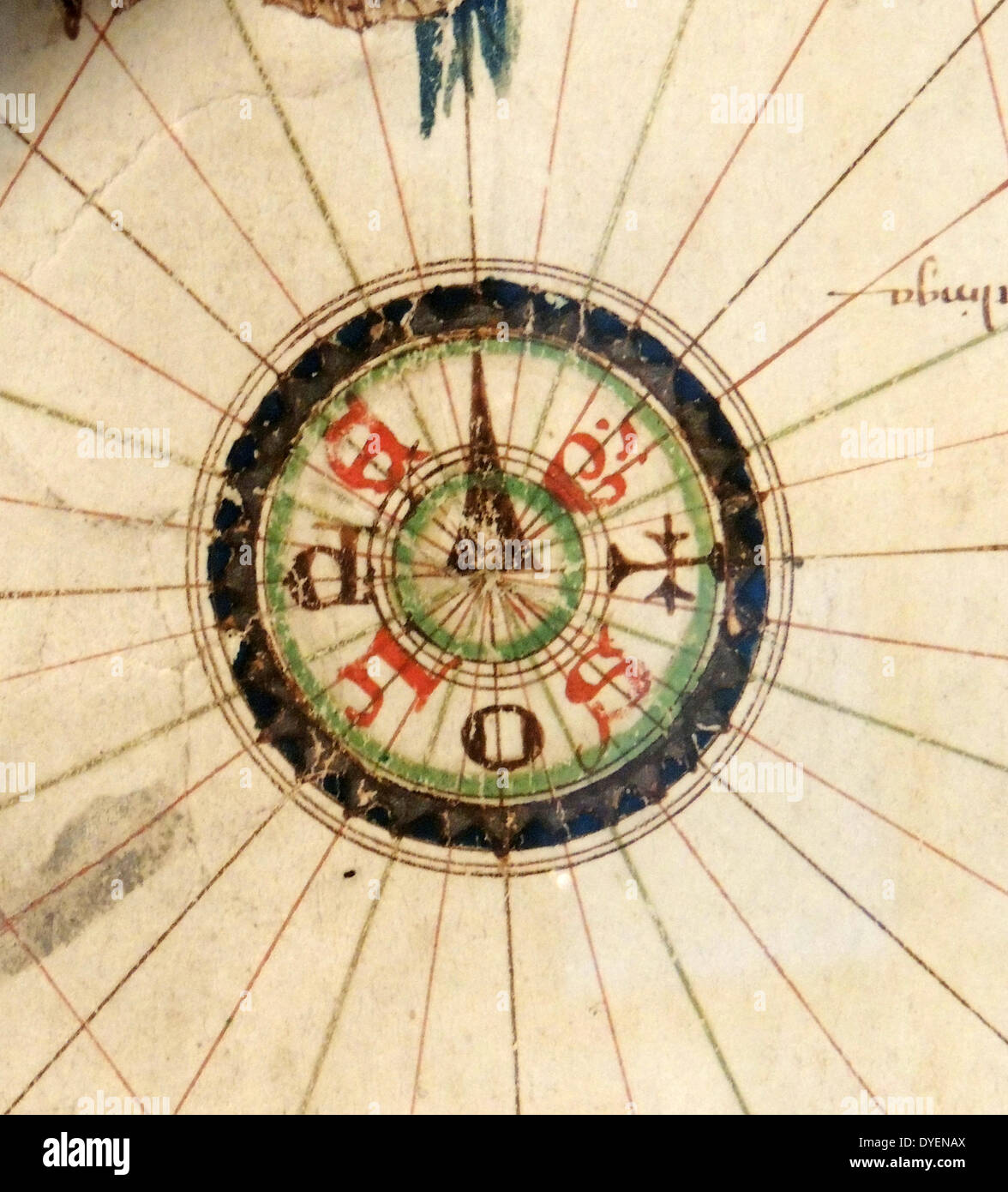 Mediterranean Sea with compass depicted in Jacopo Russo Map of the ...
