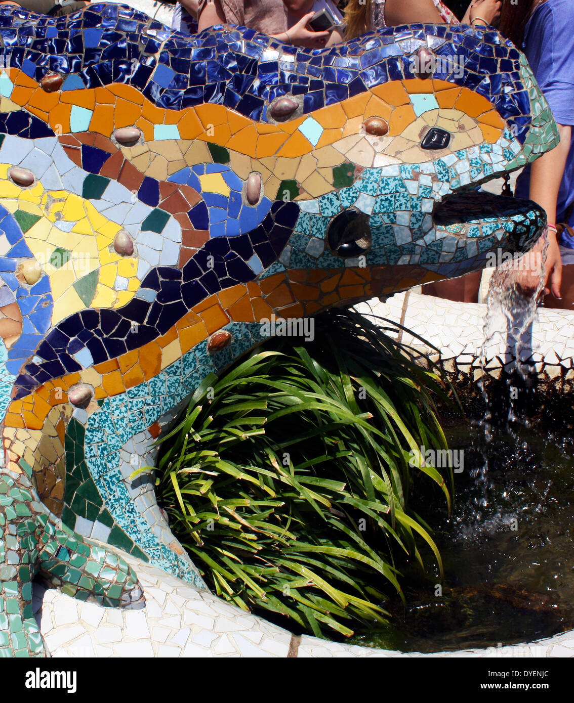 Mosaic lizard at Antoni Gaudi's Parc Guell, Barcelona, Spain. Park ...