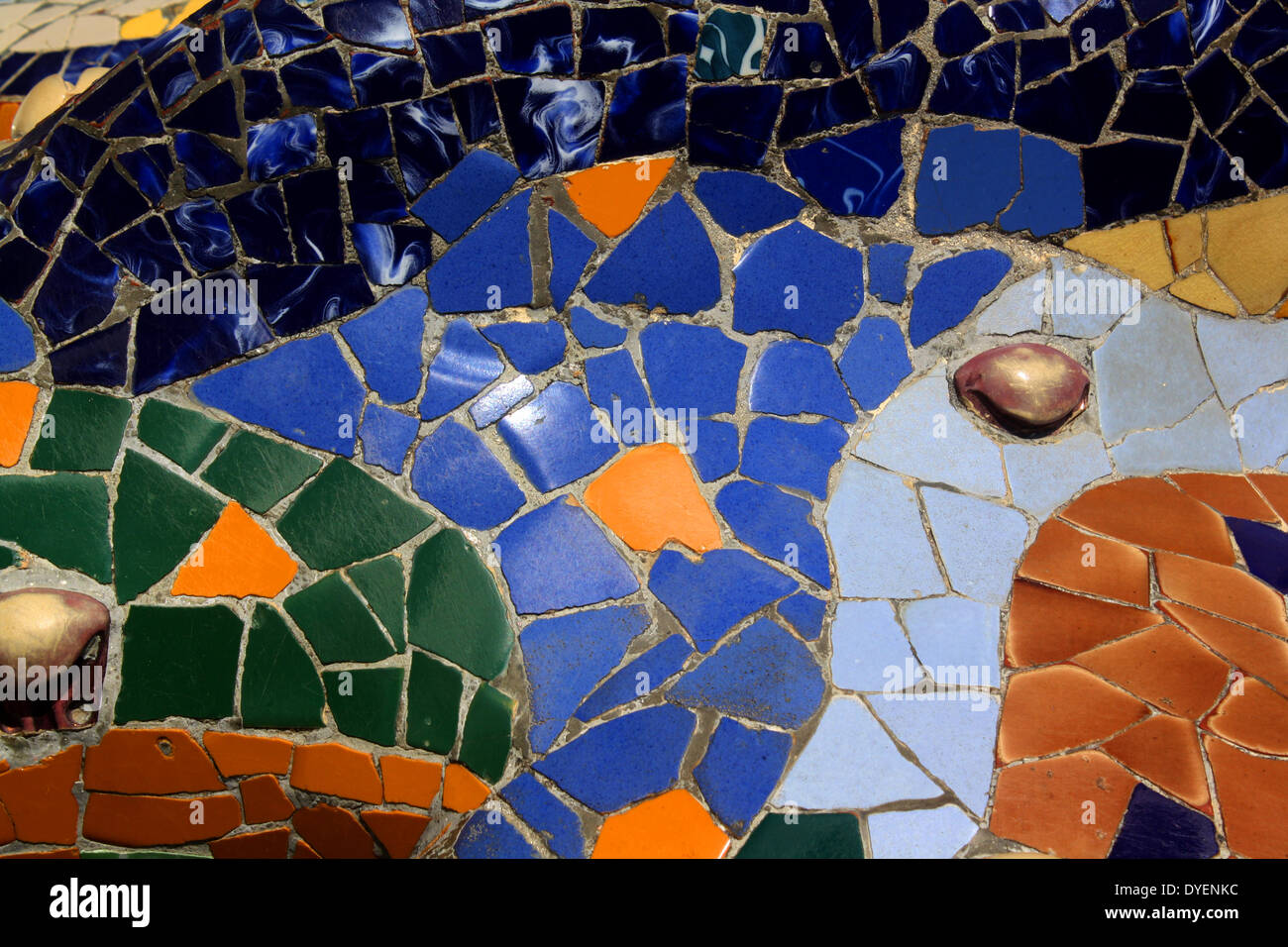 Mosaic lizard at Antoni Gaudi's Parc Guell, Barcelona, Spain. Park ...
