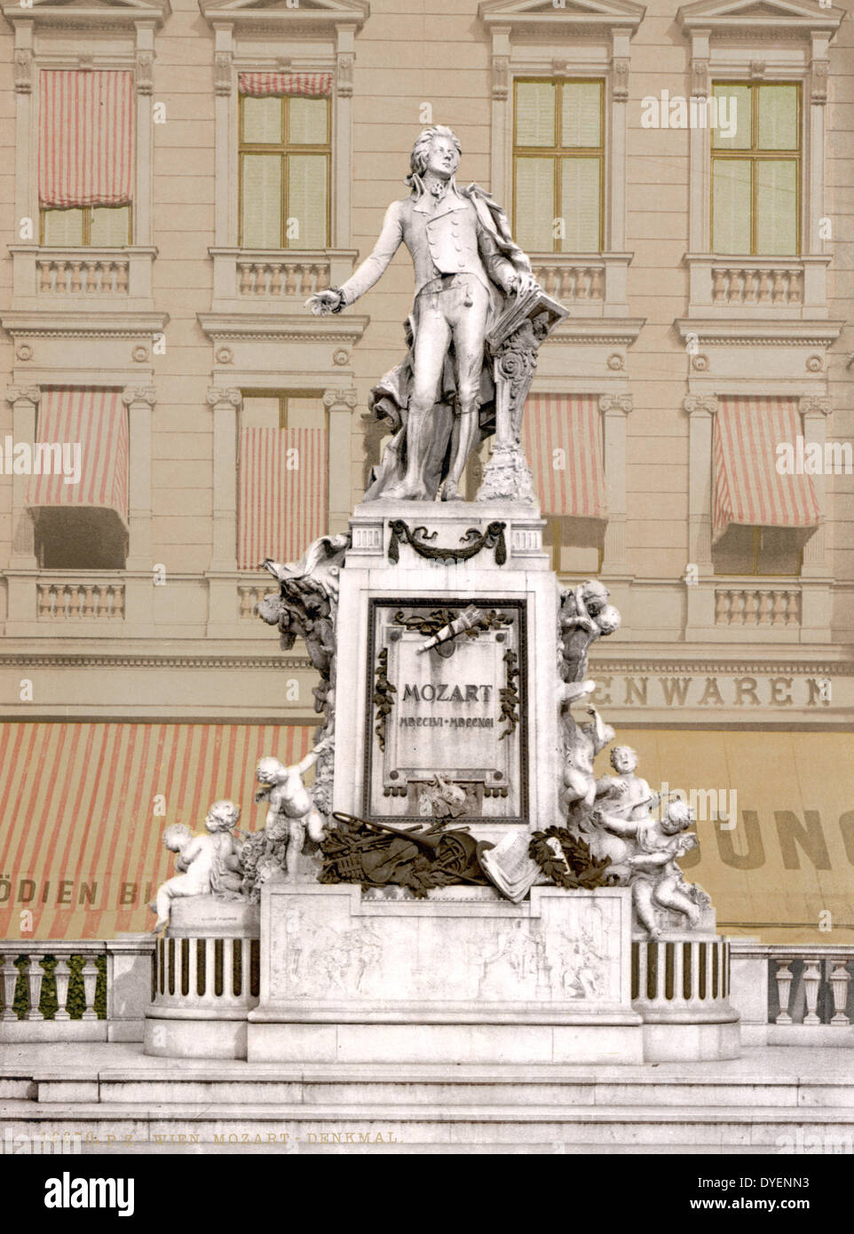 Mozart Monument, Vienna, Austro-Hungary [between ca. 1890 and ca. 1900 ...