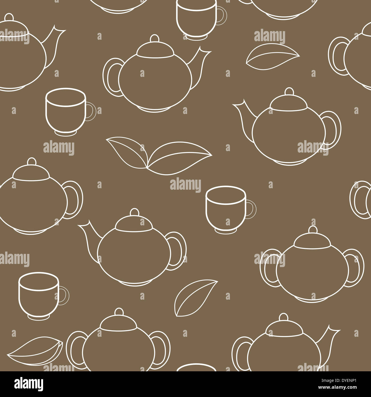 Tea Seamless Pattern Background Vector Illustration Stock Photo - Alamy