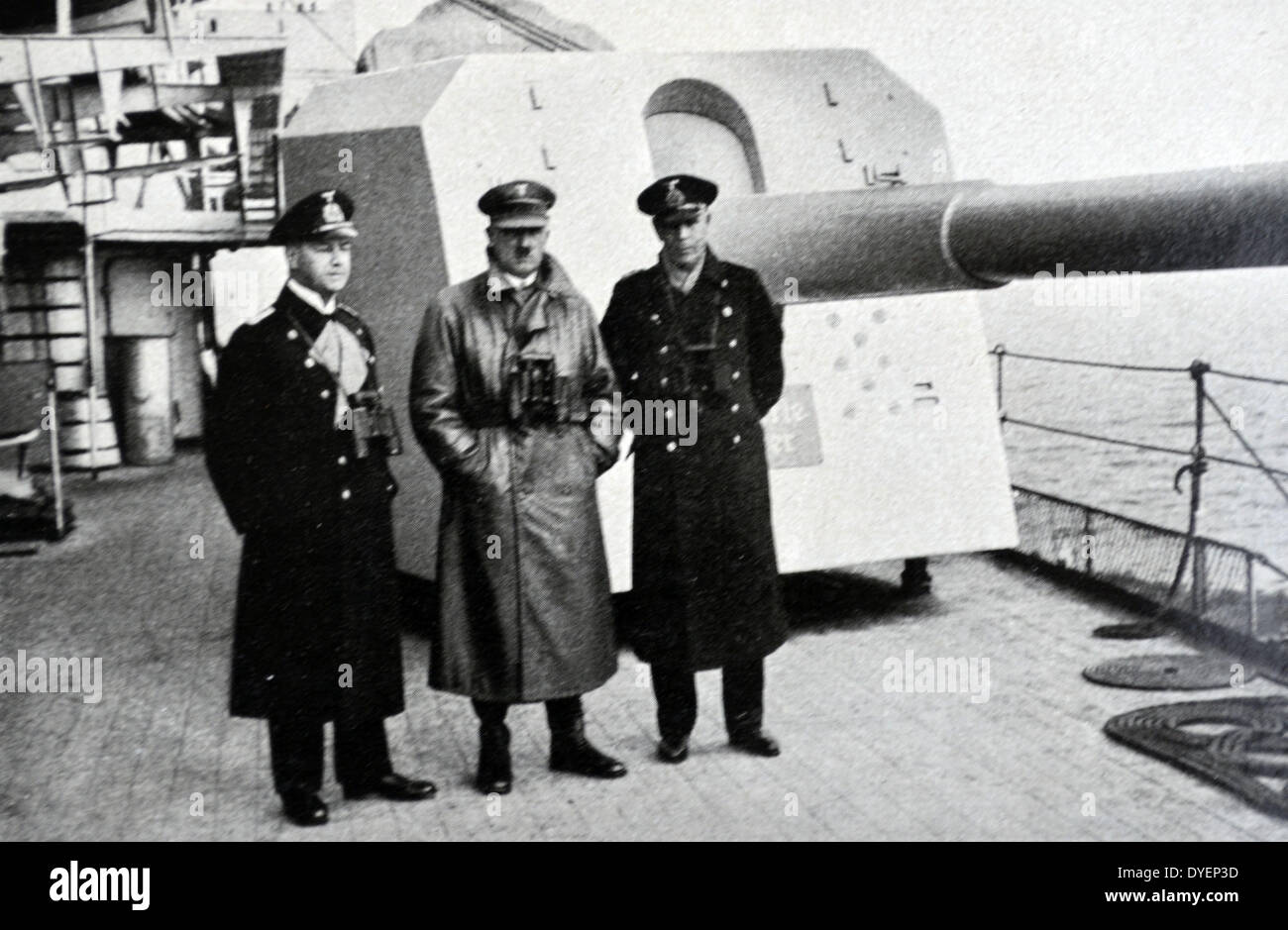 Hitler with navy officers on board a battle cruiser 1935 Stock Photo ...