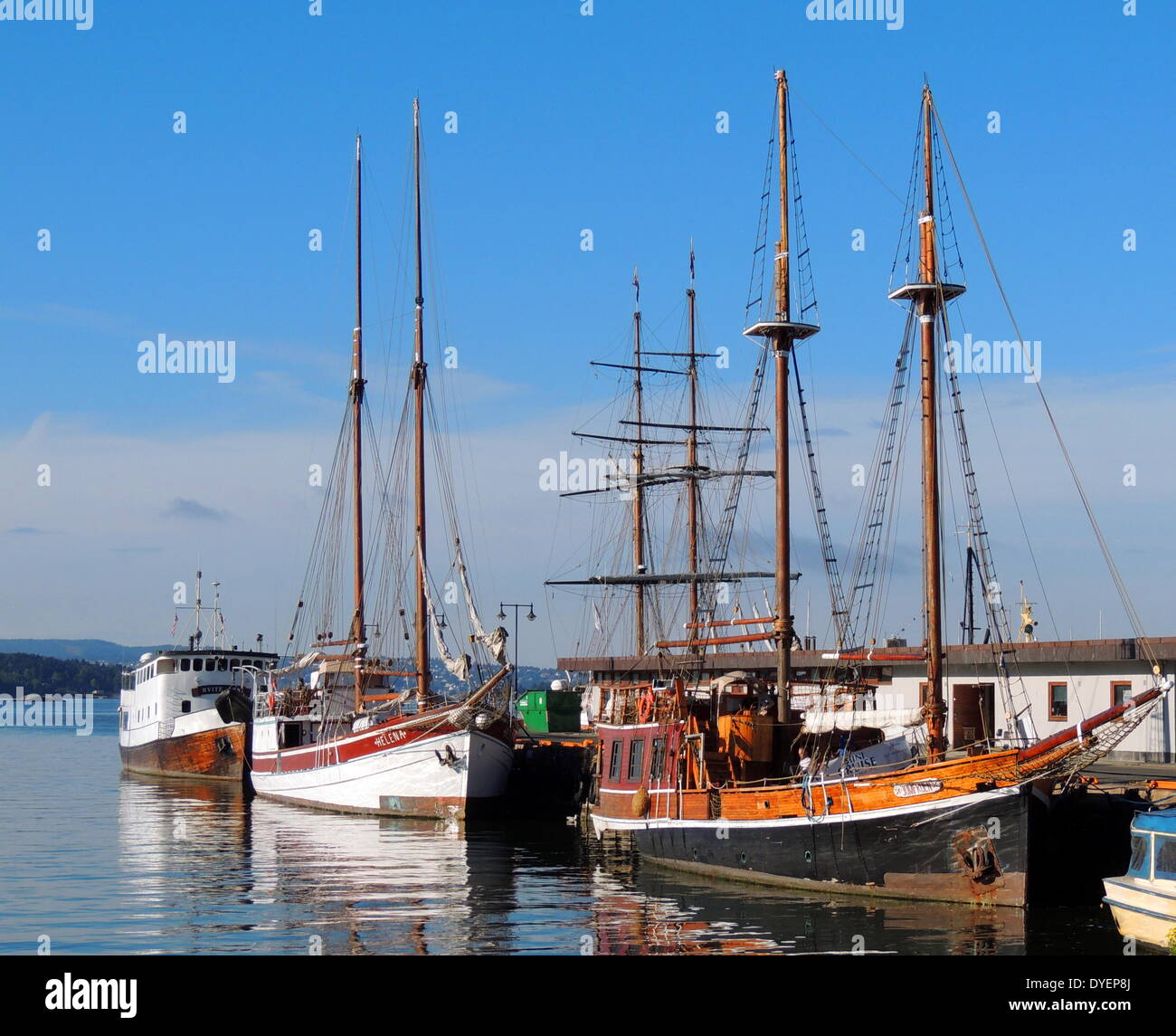 Boats moored in Oslo Harbour, Oslo, Norway Stock Photo - Alamy