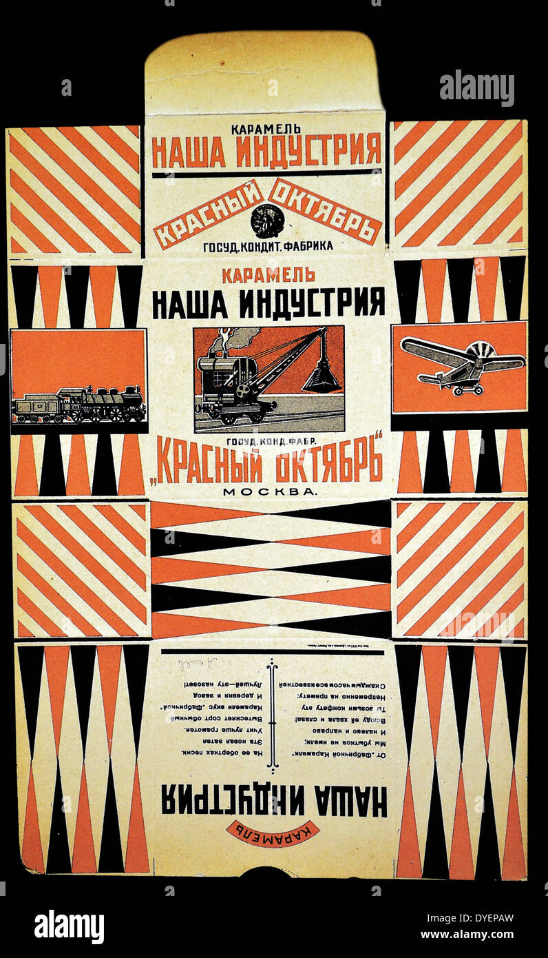 Russian Communist art: packaging for a box of caramels (sweets) from a ...