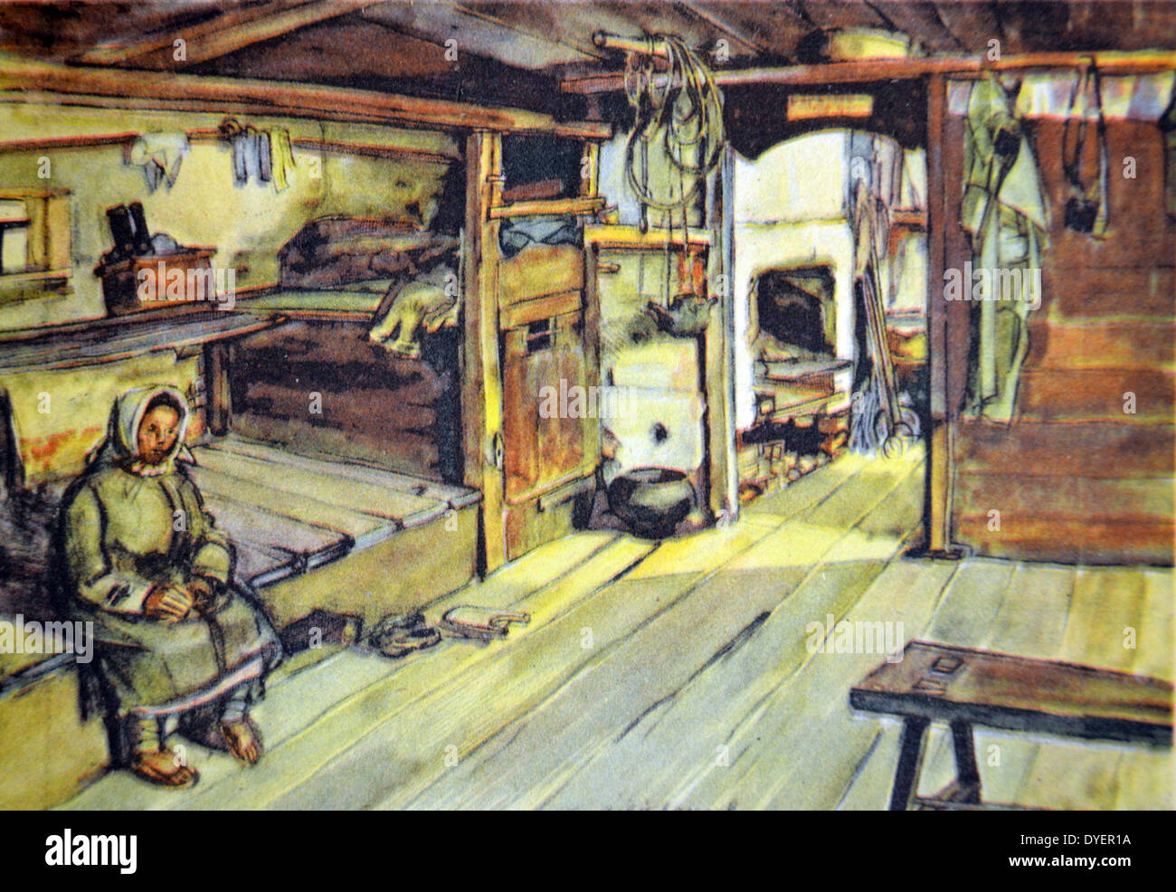 German world war two Postcard, showing the poverty and poor conditions ...