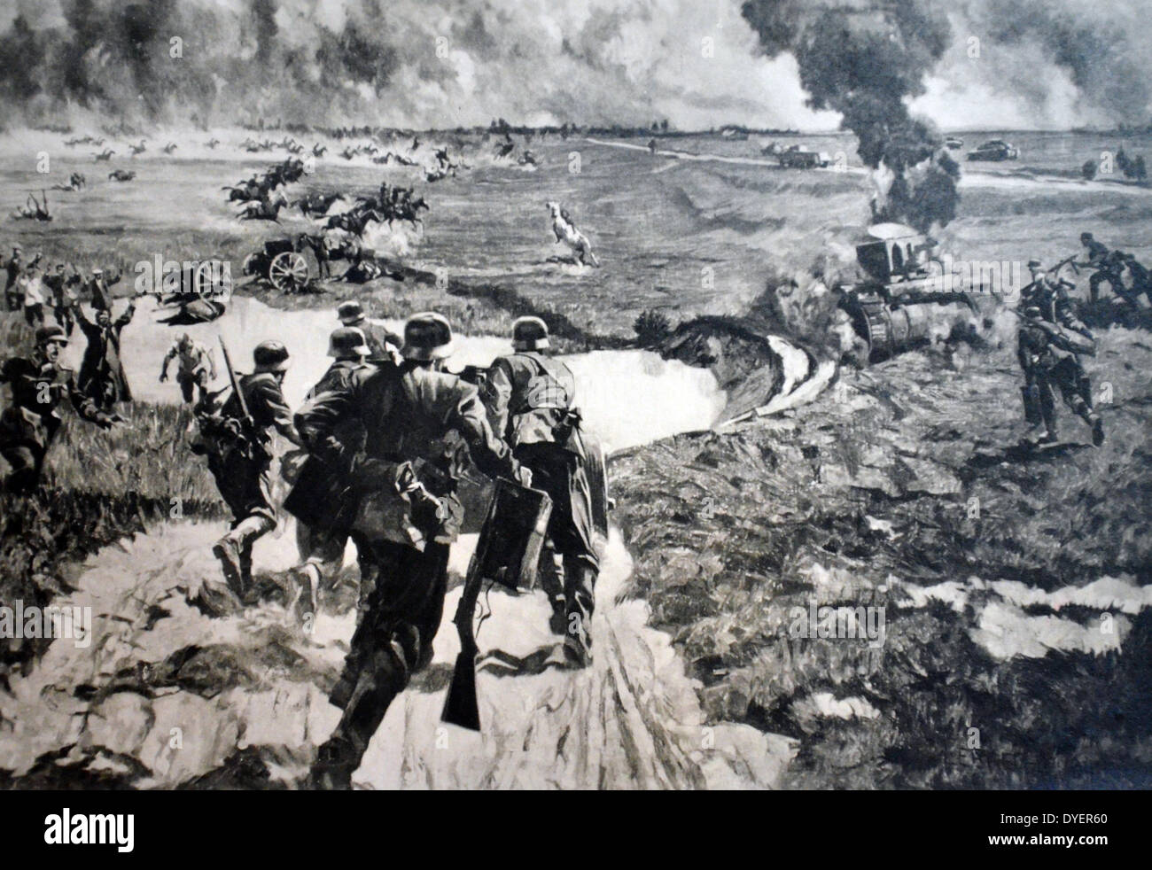 World War Two: German army postcard showing the advance of German land ...