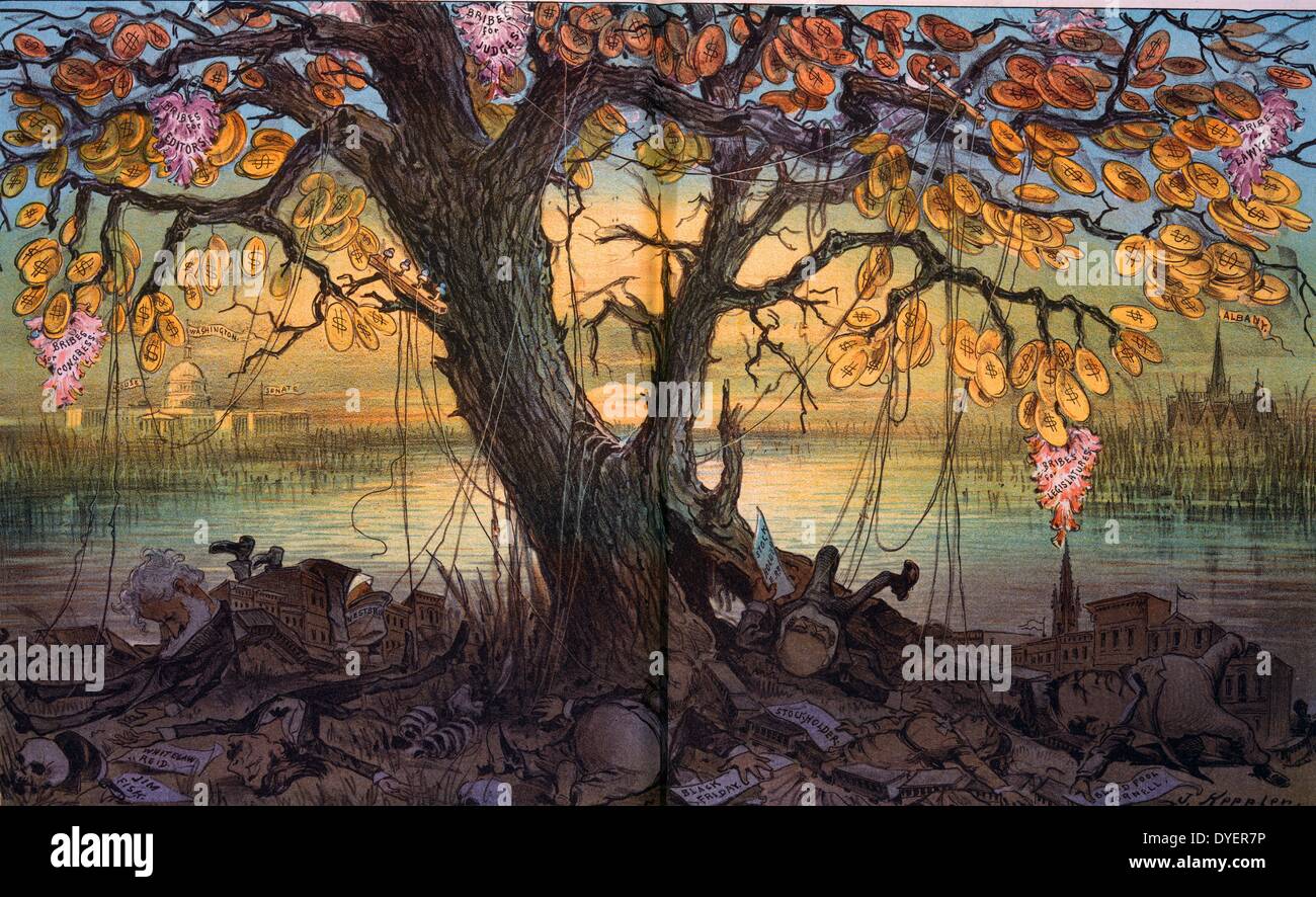 The deadly upas tree of Wall Street by Joseph Ferdinand Keppler Stock ...