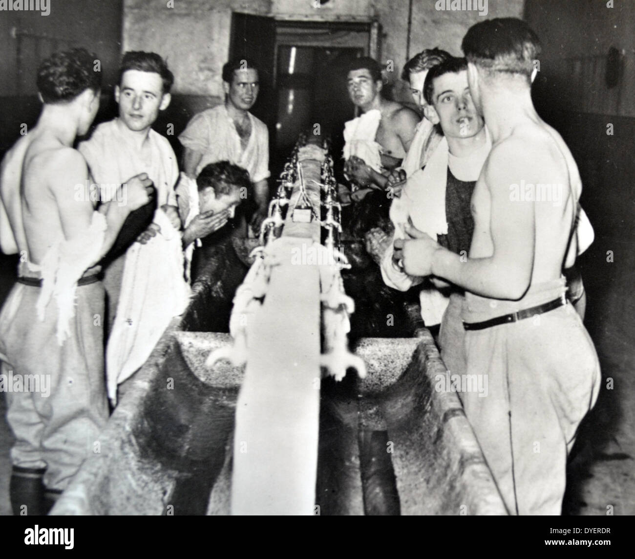World War Two: French soldiers use the washing facilities inside the ...