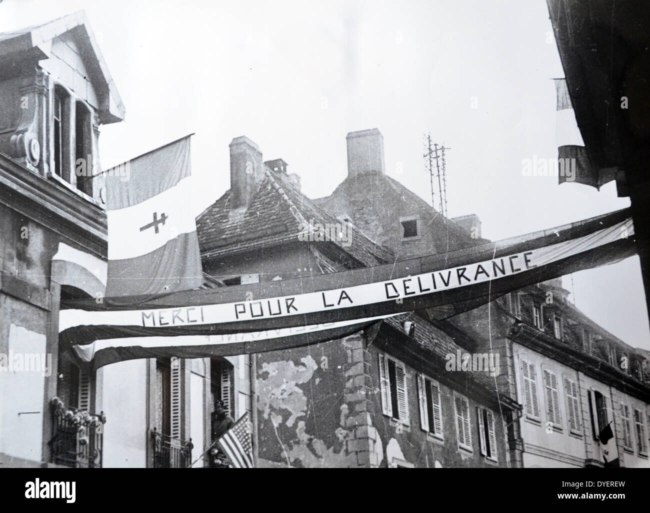 World war Two: signs marking the liberation of Strasbourg 1944 Stock ...