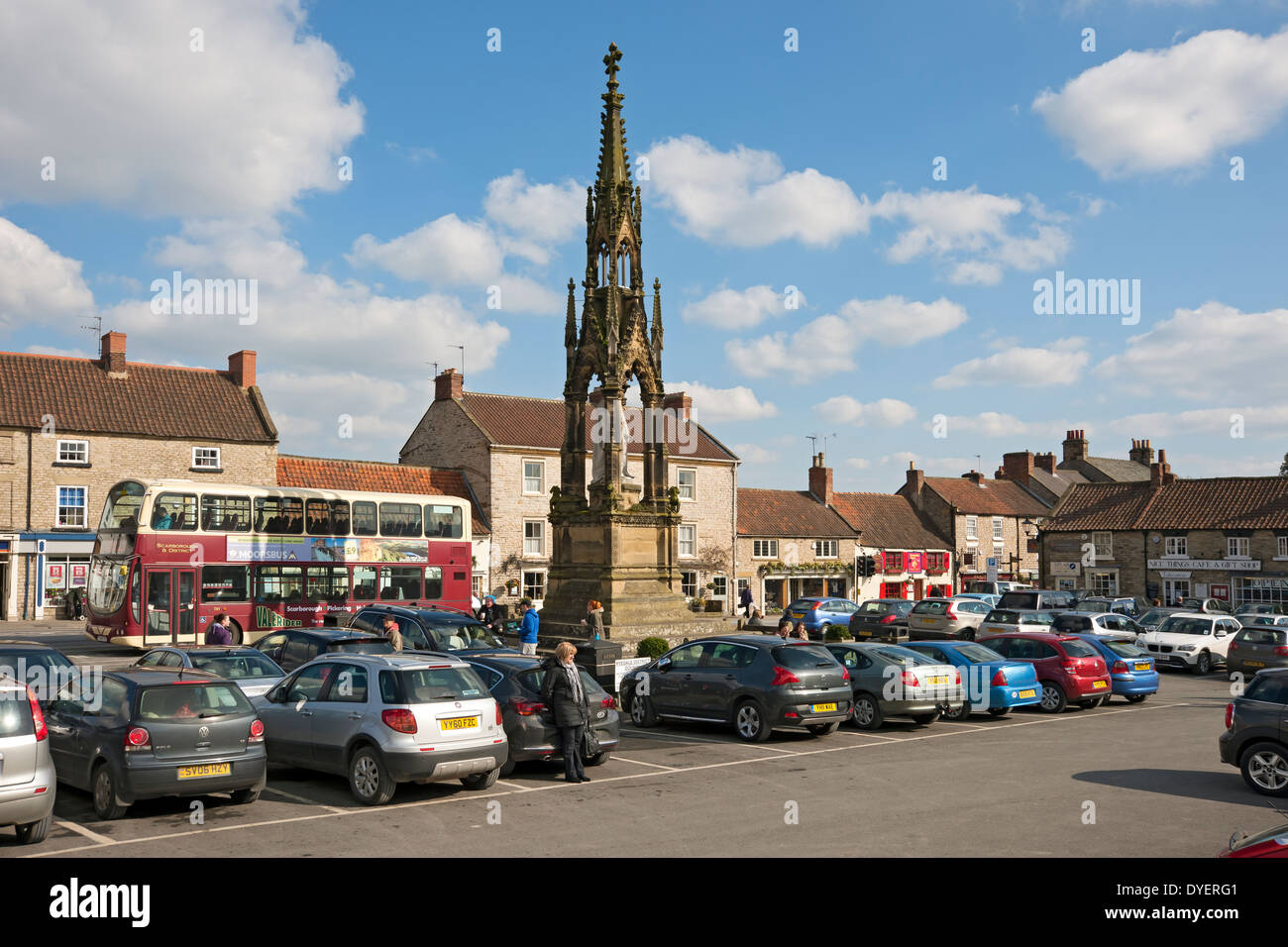 Cars car parked parking and Lord Feversham Memorial Market Place ...