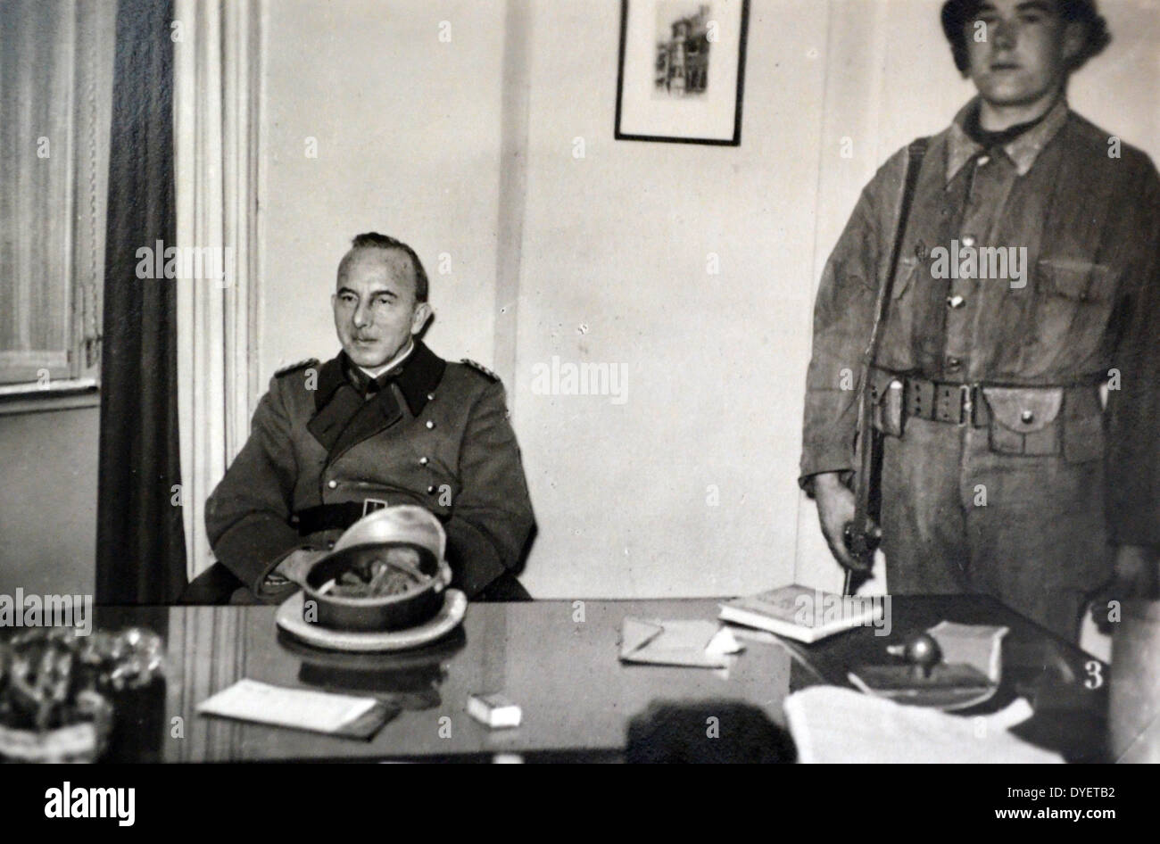 Arrested German commander of Strasbourg 1944 Stock Photo - Alamy