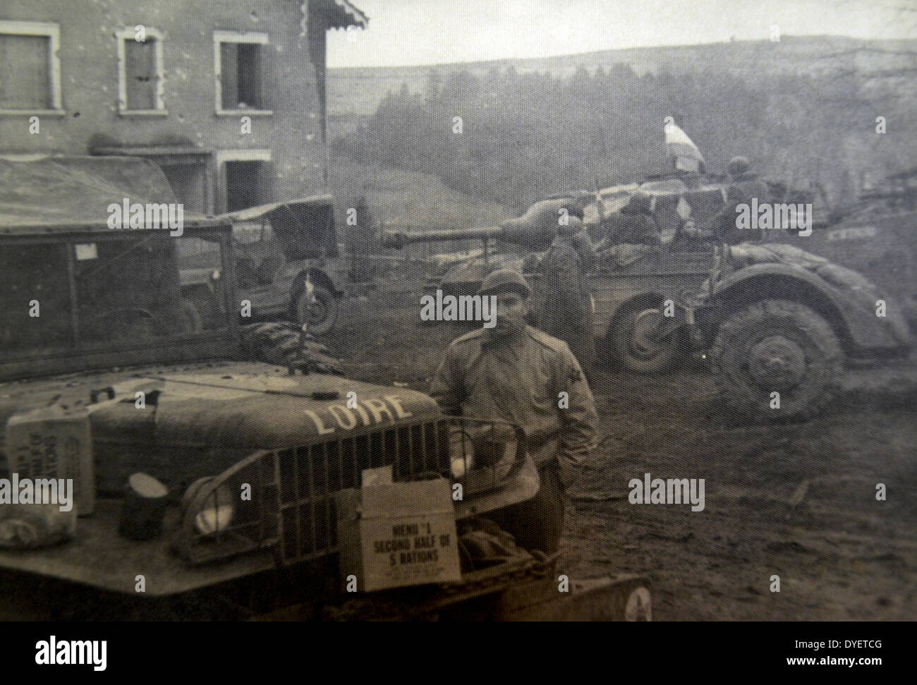 World war two: Goumier (Moroccan soldier in French army), with a mule in Alsace, France 1945 ...