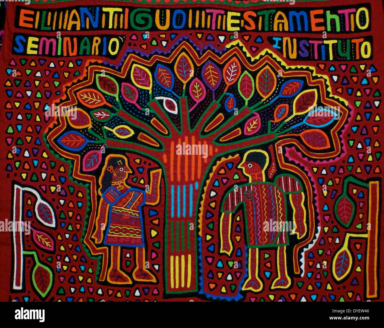 Mola textile by Kuna Indian artist, depicting a biblical scene. From ...