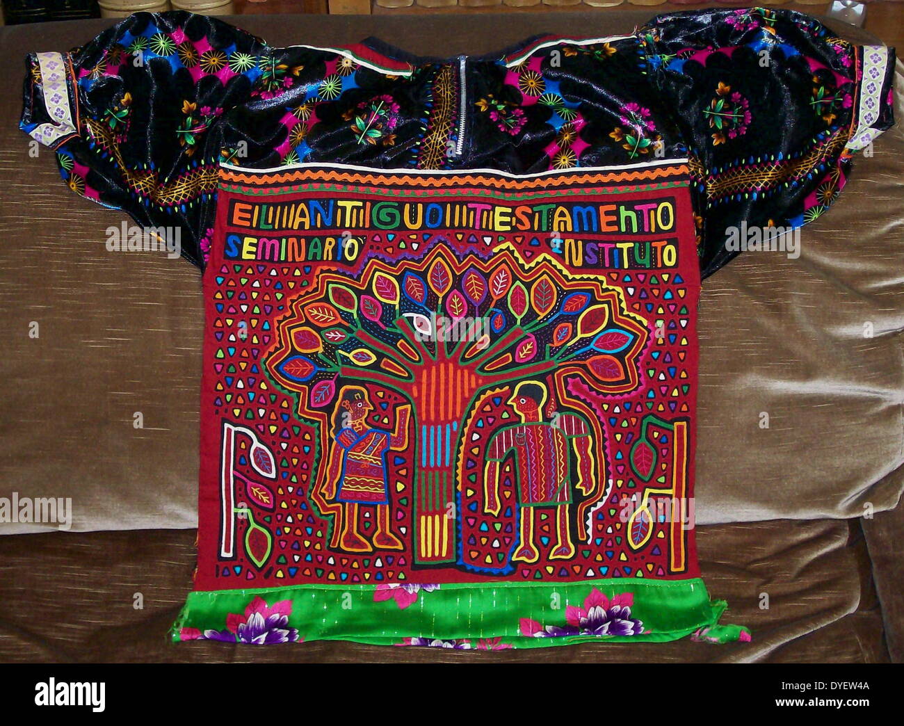 Mola textile by Kuna Indian artist, depicting a biblical scene. From ...