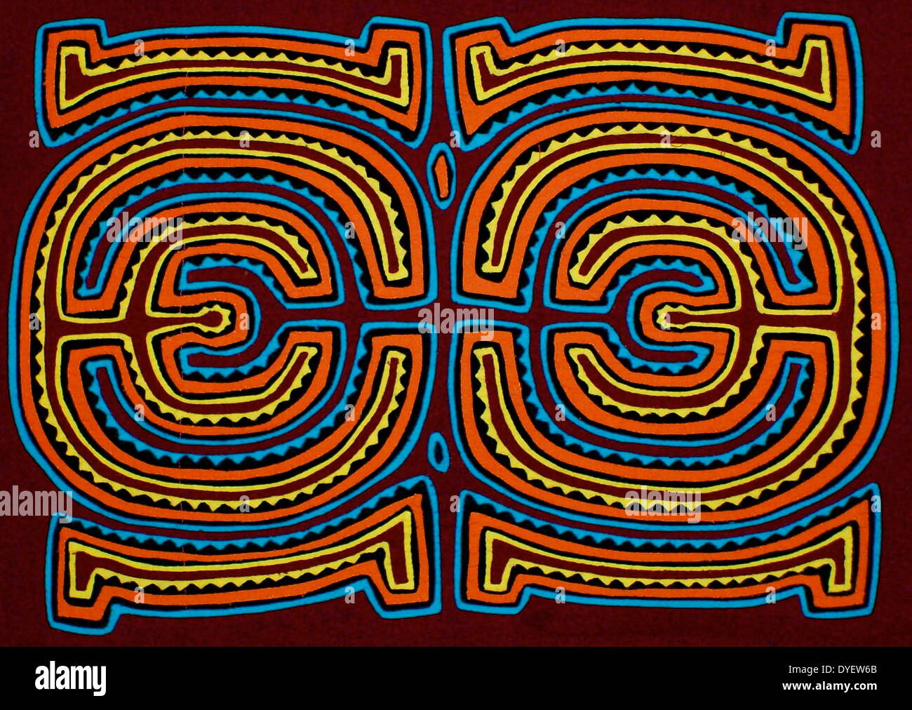 Mola textile by Kuna Indian artist, depicting an object used by this ...