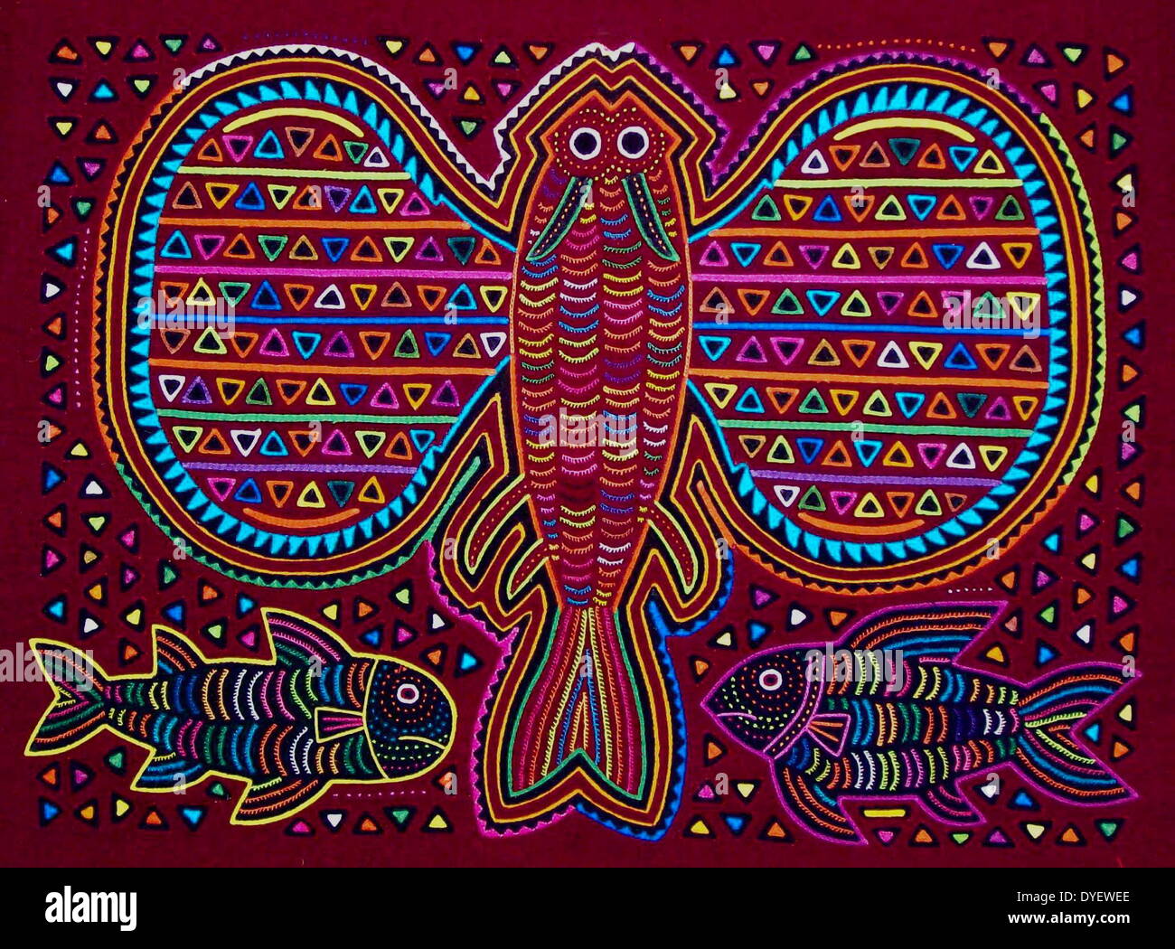 Embroidery Art & Collectibles Kuna Mola Panama Textile Fabric Art 1960s ...