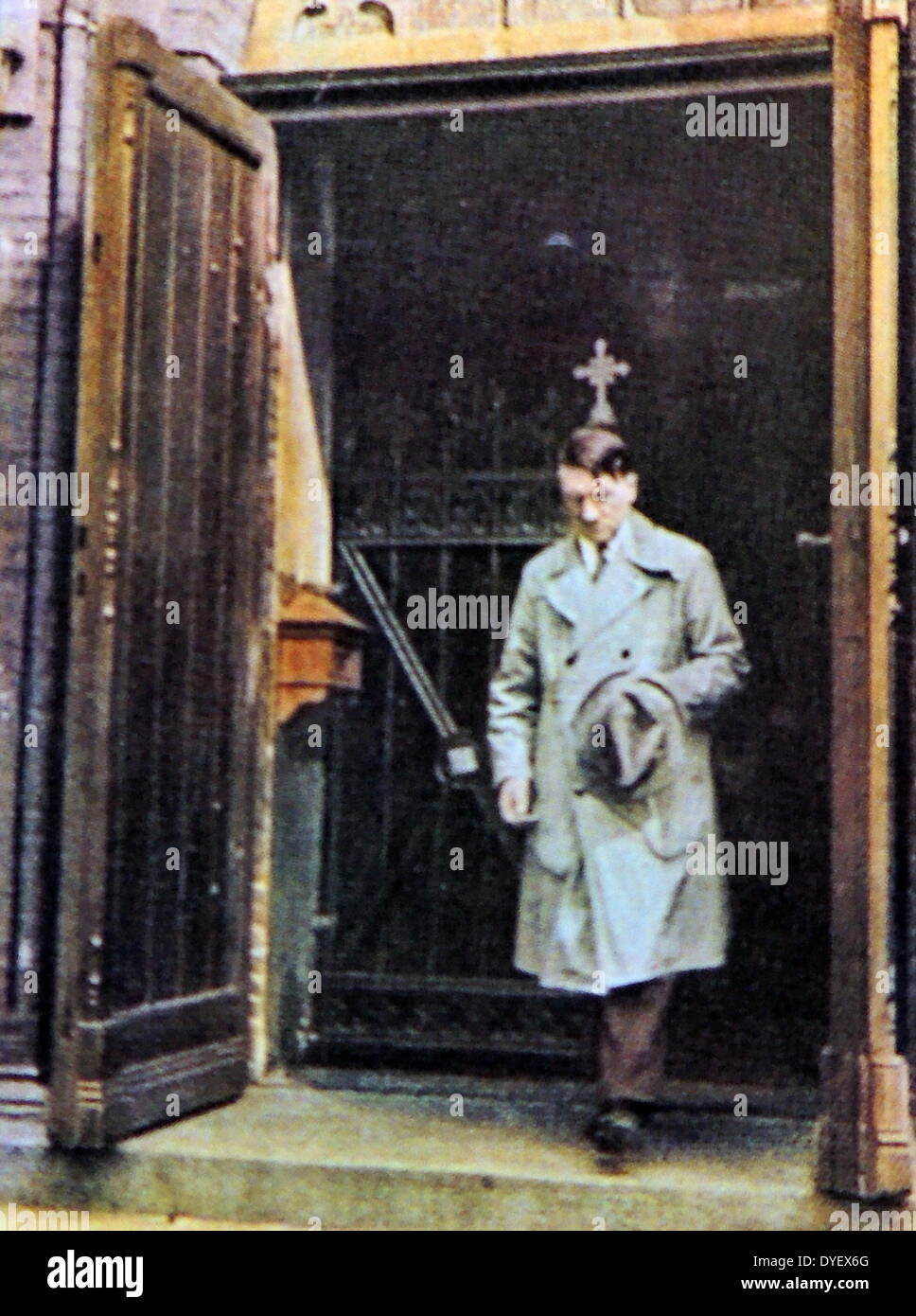 Hitler leaves the Marien church in Willhelmsschafen 1930-31 Stock Photo ...