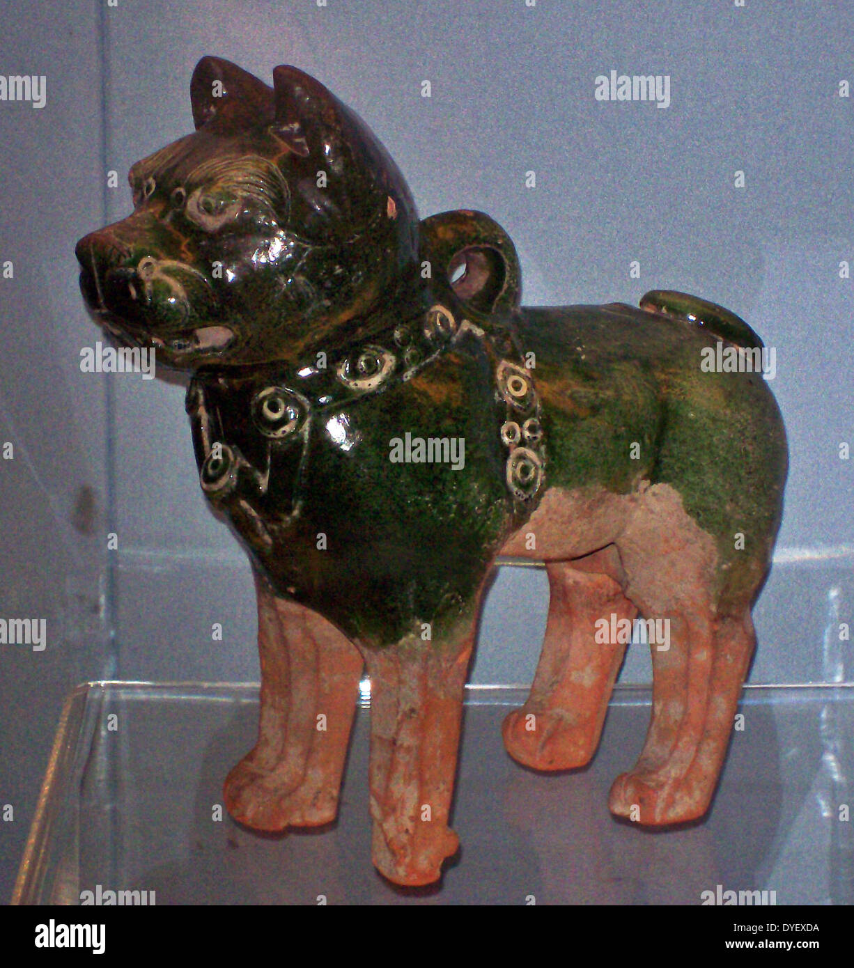Green-glazed ceramic figure of a large guard-dog, Han Dynasty, Shanghai ...