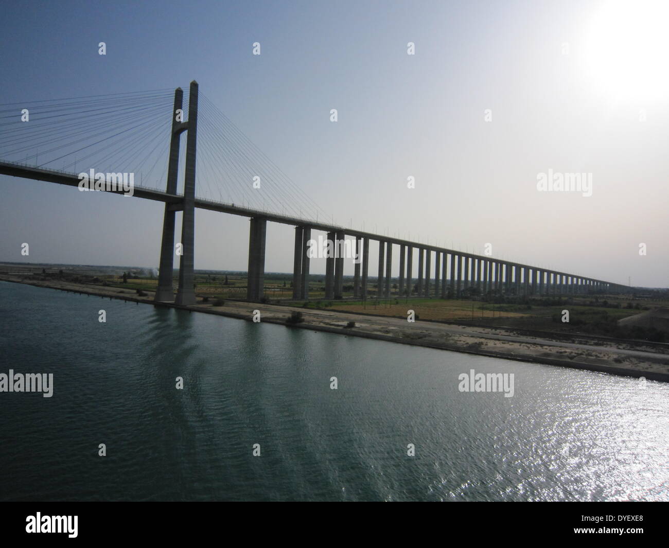 The Suez Canal Bridge, Egypt. Also known as the Shohada 25 January ...