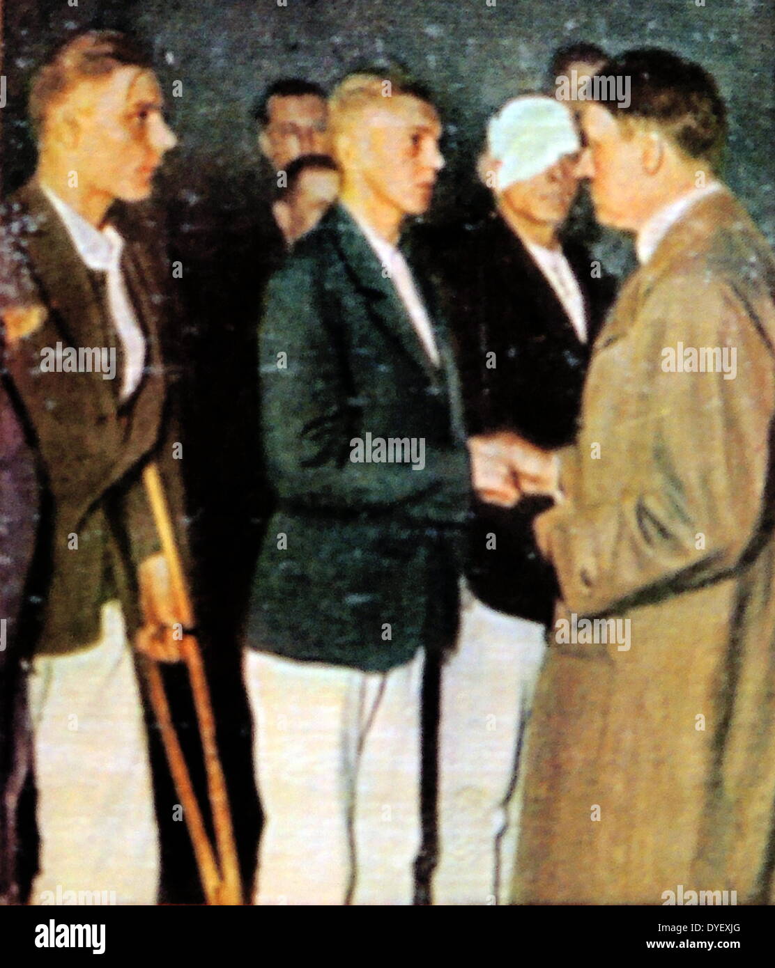 Adolf hitler visits injured nazi party activists 1930 33 hi-res stock ...