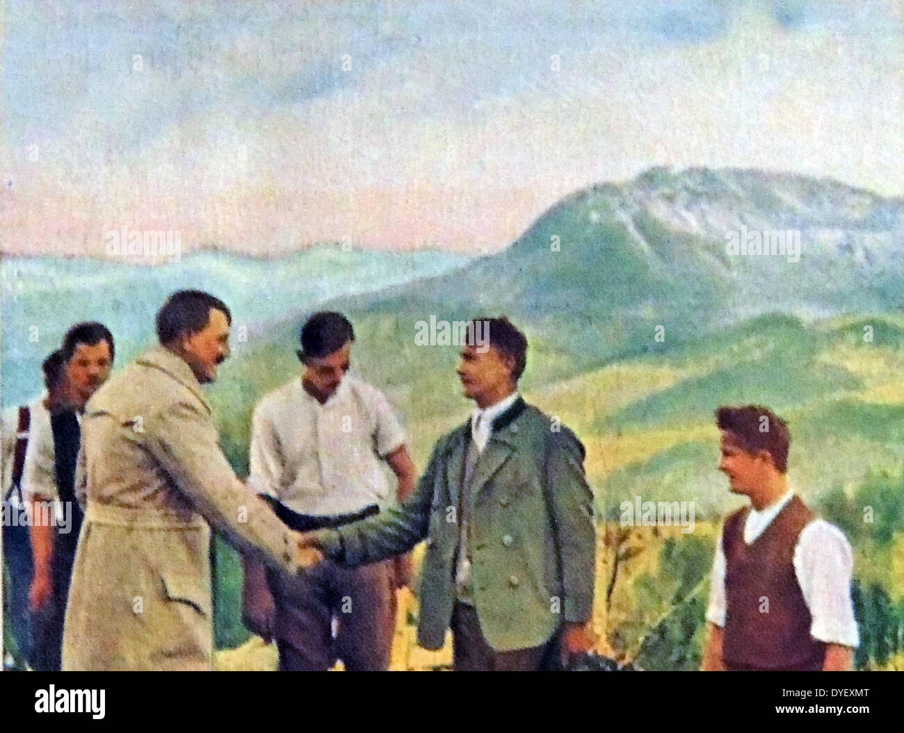 Chancellor Hitler greets local people while on holiday in Austria circa ...