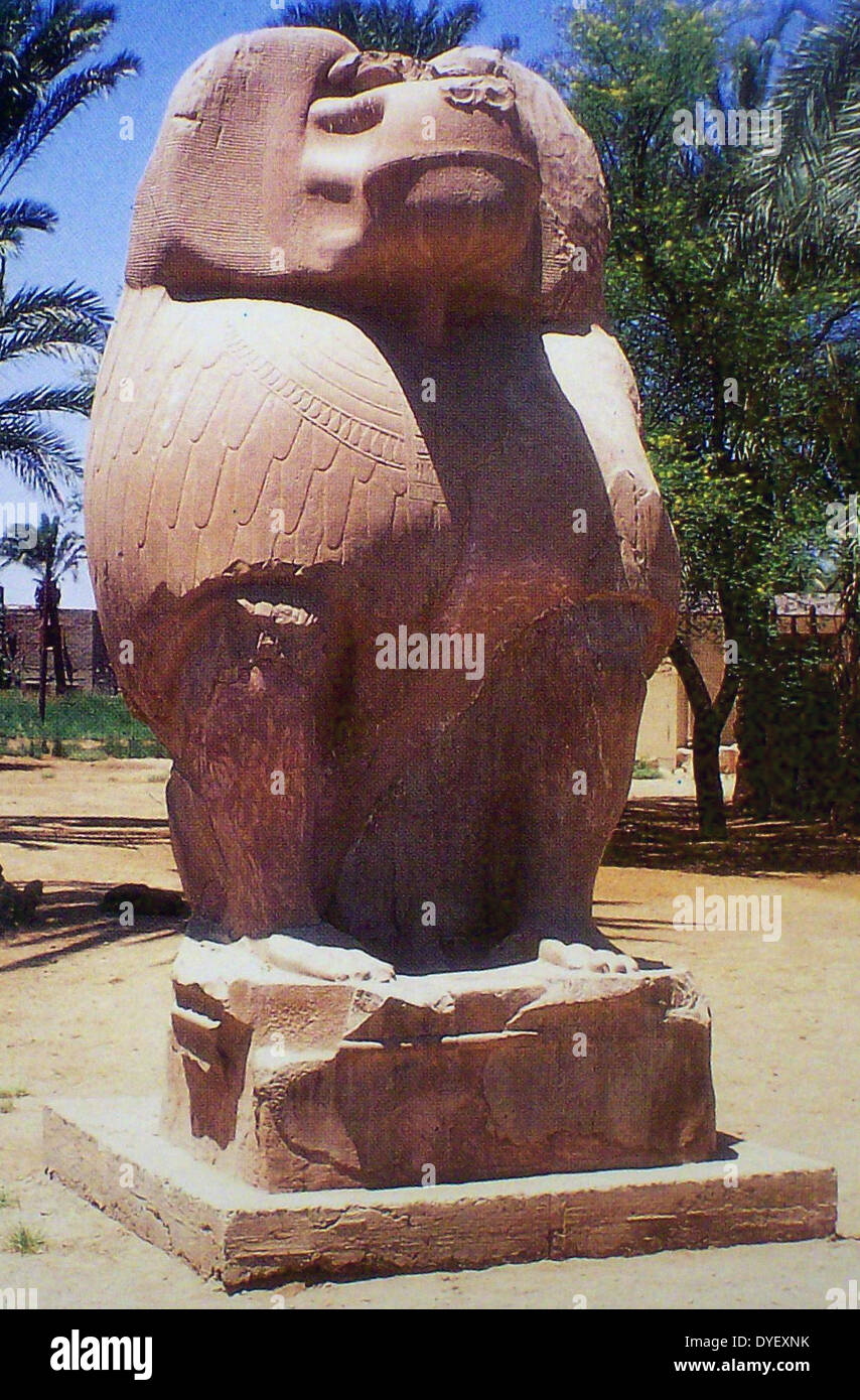 Giant Statue of a Hamadryas baboon at Ashmounein, Egypt. 1988 Stock ...