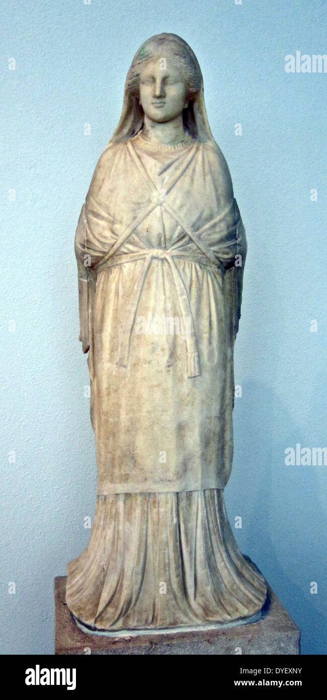 Marble Statue of a female figure, Archaeological Museum, Piraeus ...