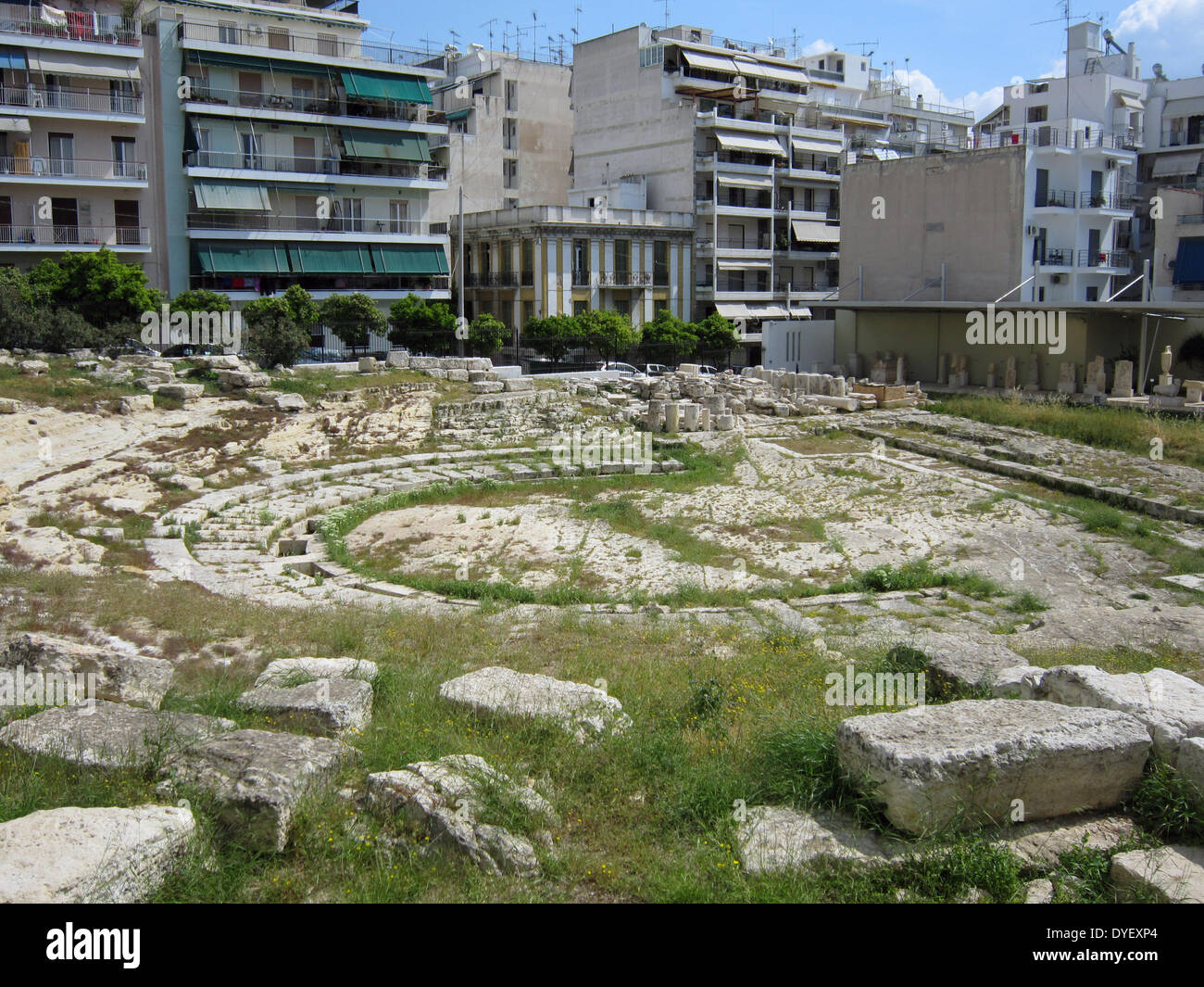 Remains of an ancient Greek Theatre, Archaeological Museum, Piraeus ...