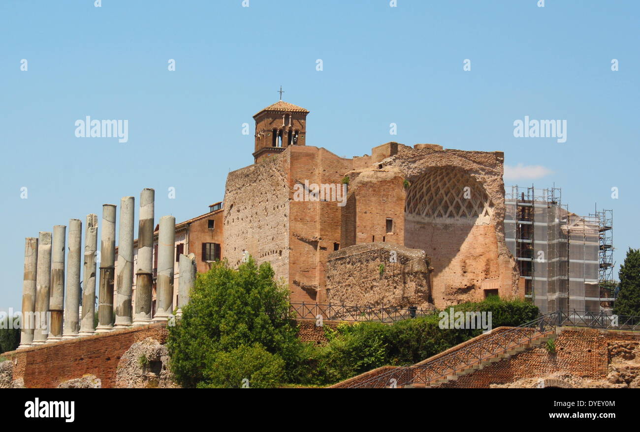 The Roman Forum, a rectangular plaza in the centre of Rome, Italy ...