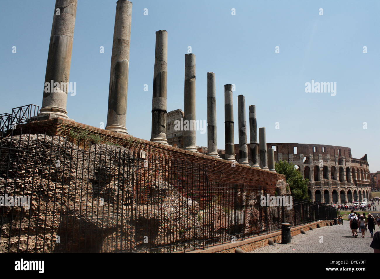 Detail from the Roman Forum, a rectangular plaza in the centre of Rome ...