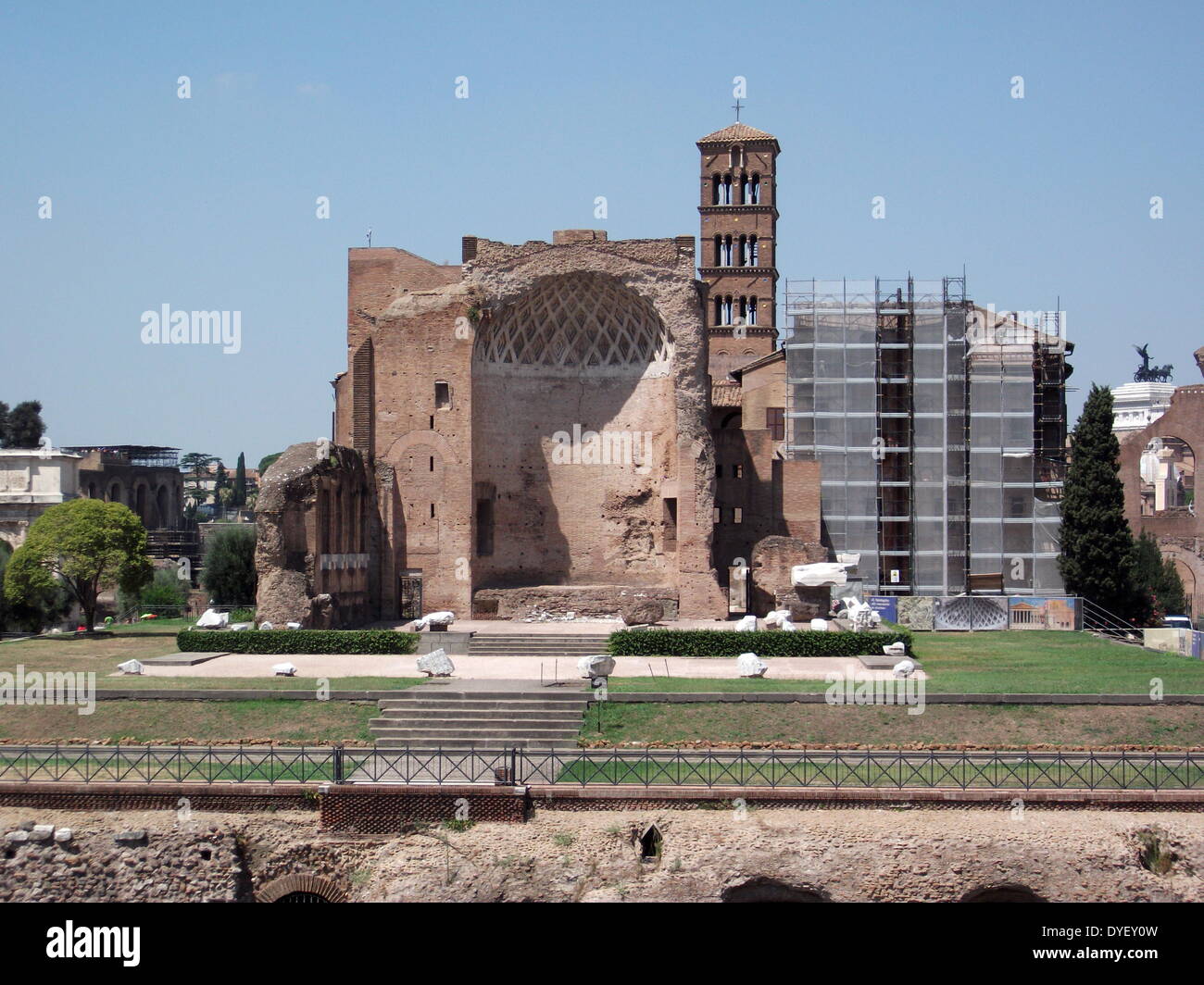 Detail from the Roman Forum, a rectangular plaza in the centre of Rome ...