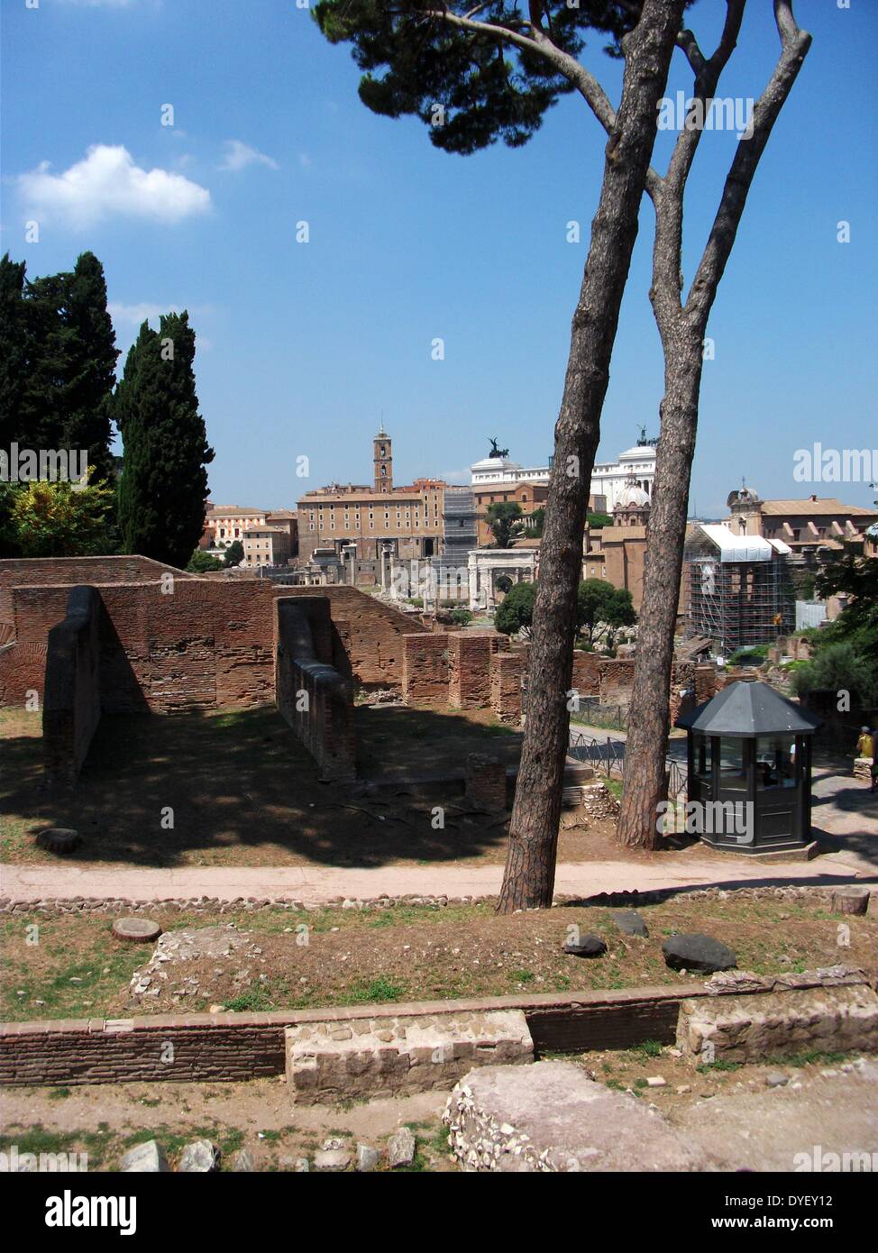 Detail from the Roman Forum, a rectangular plaza in the centre of Rome ...