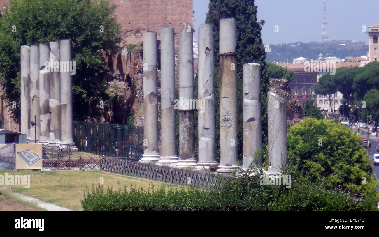 Detail from the Roman Forum, a rectangular plaza in the centre of Rome ...