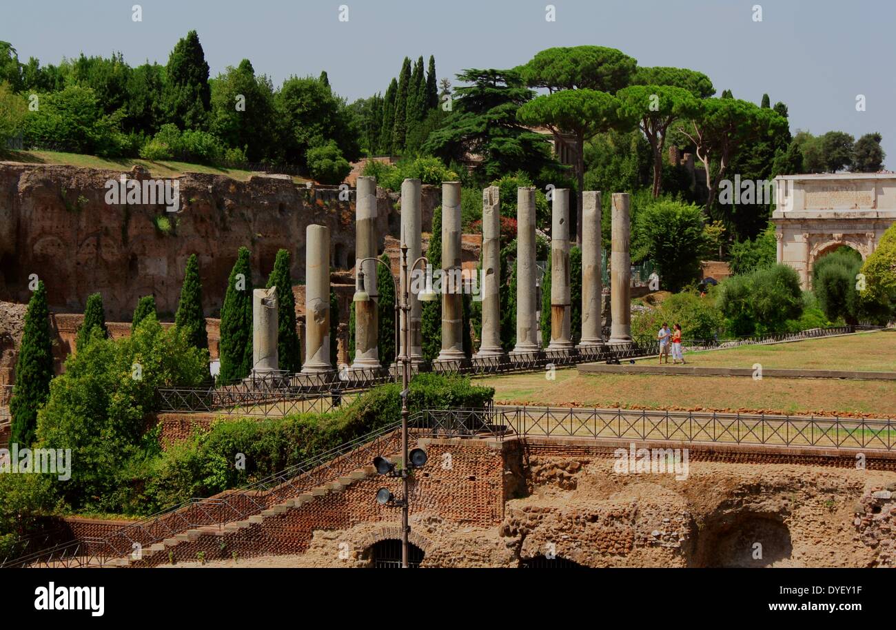 Detail from the Roman Forum, a rectangular plaza in the centre of Rome ...
