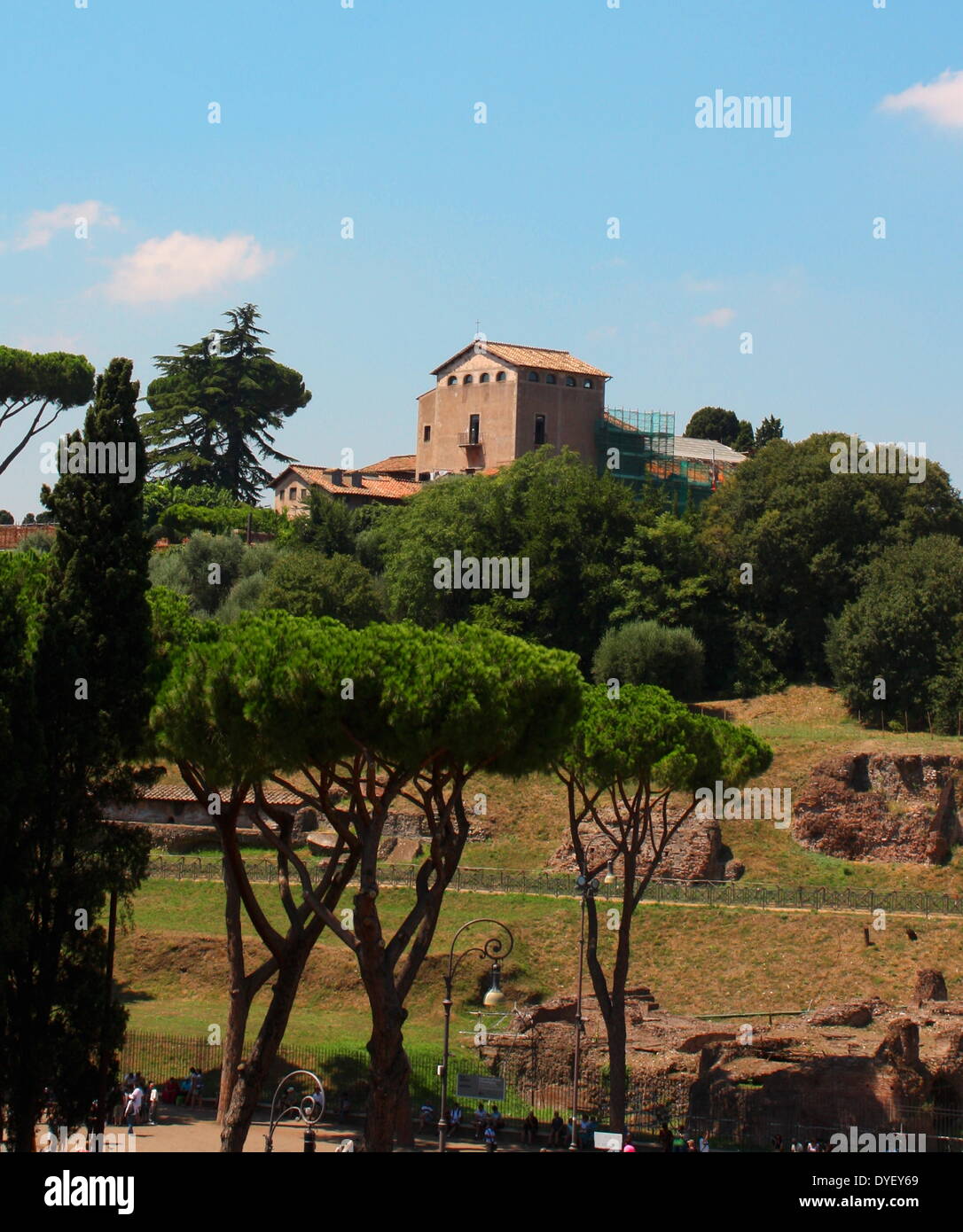 Detail from the Roman Forum, a rectangular plaza in the centre of Rome ...