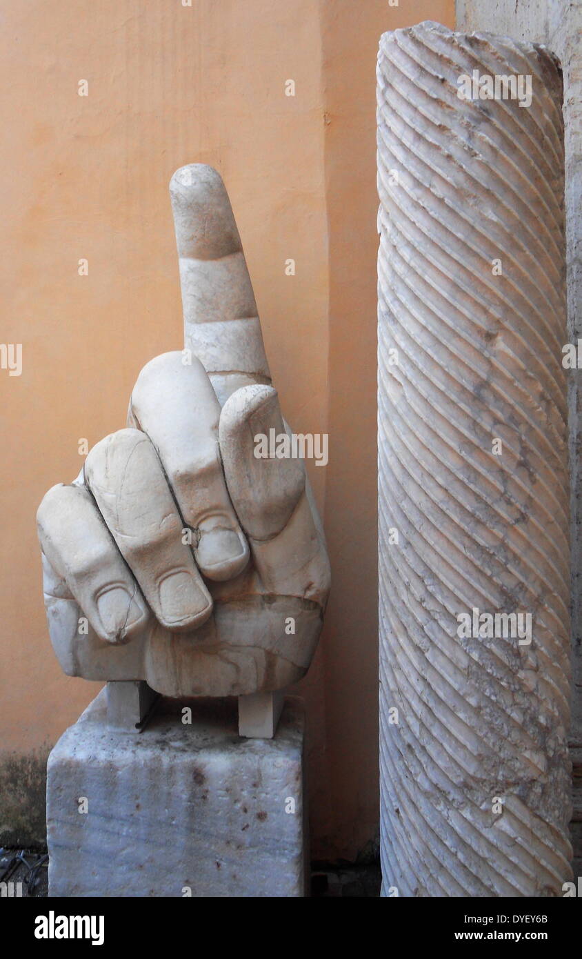 Detail from the Colossus of Constantine, an acrolithic statue that once ...