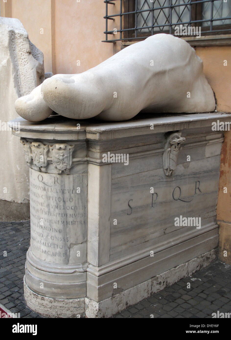 Detail from the Colossus of Constantine, an acrolithic statue that once ...