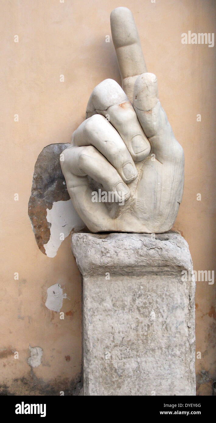 Detail from the Colossus of Constantine, an acrolithic statue that once ...