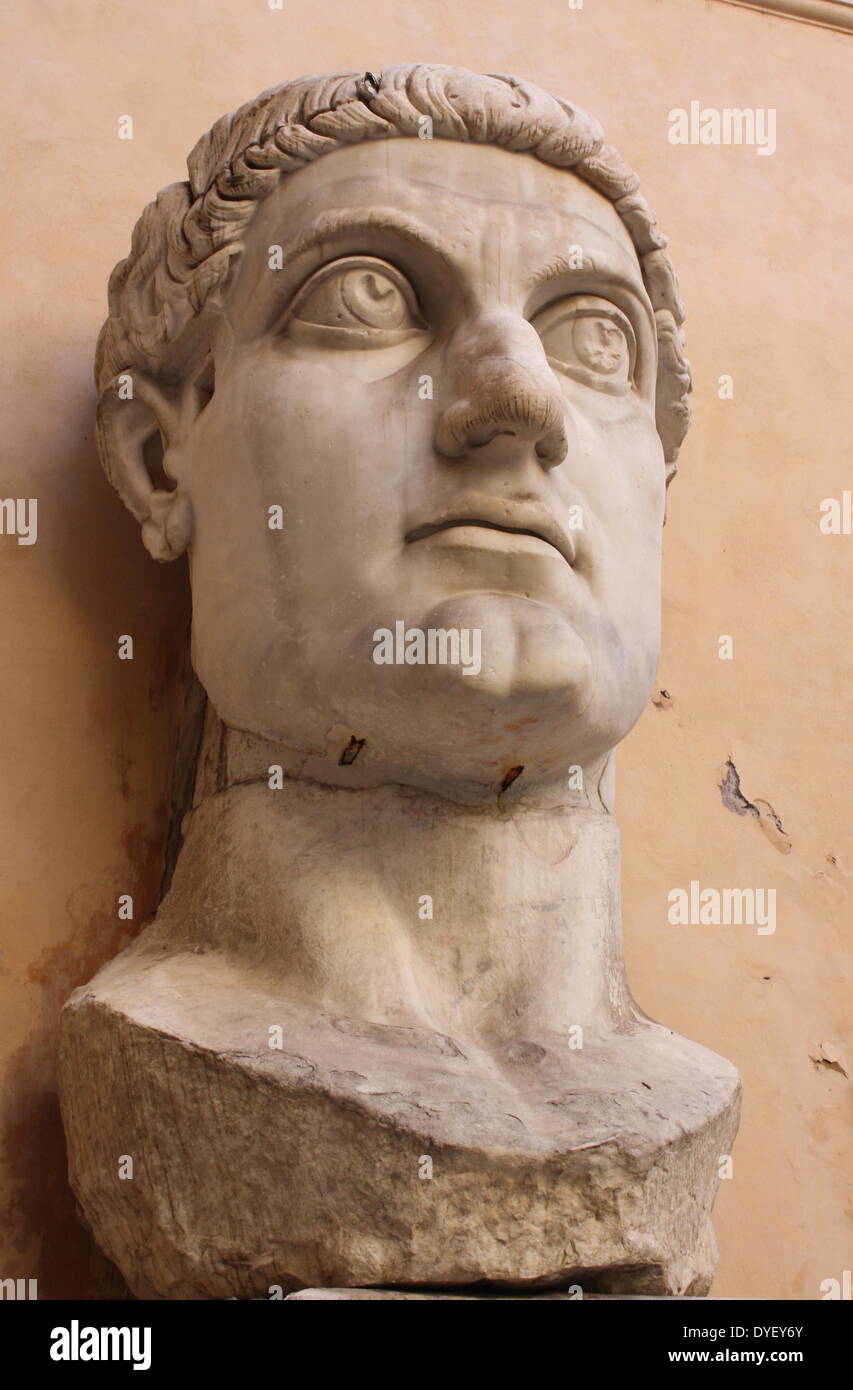Detail from the Colossus of Constantine, an acrolithic statue that once ...