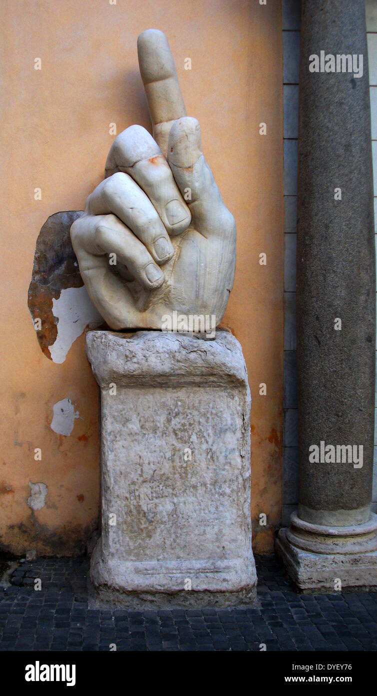 Detail from the Colossus of Constantine, an acrolithic statue that once ...