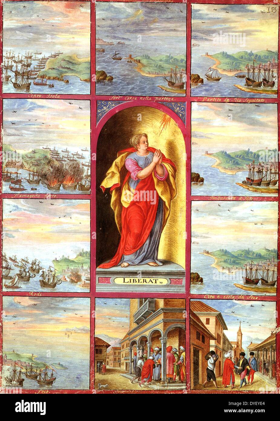 Painted series telling the story of Nicosia under siege, which happened ...