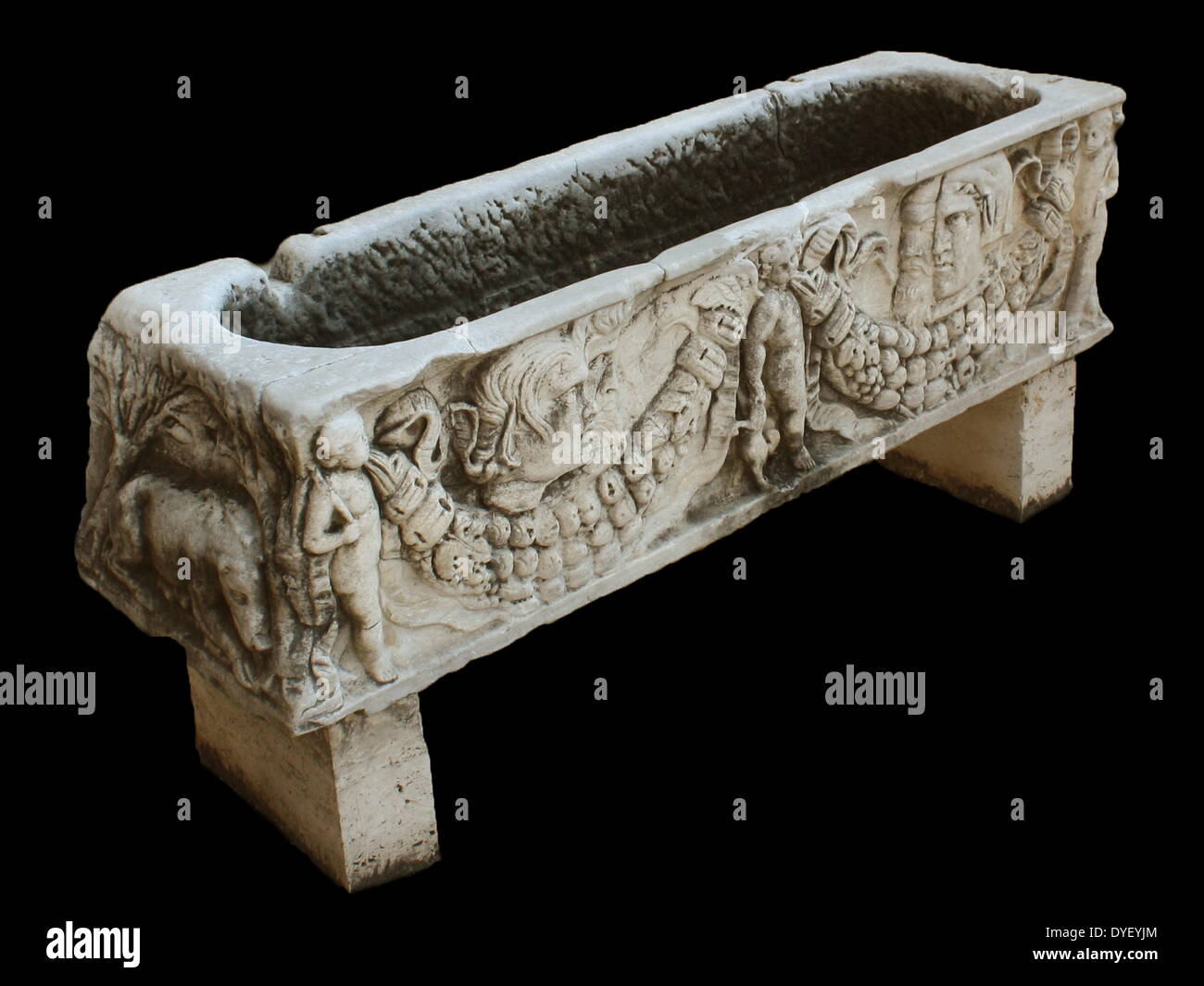 Roman Sarcophagus Featuring Scenes Of The Calydonian Boar Hunt Made